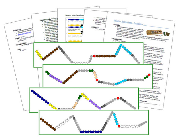 Montessori Subtraction Snake Game Cards & Instructions (color ...