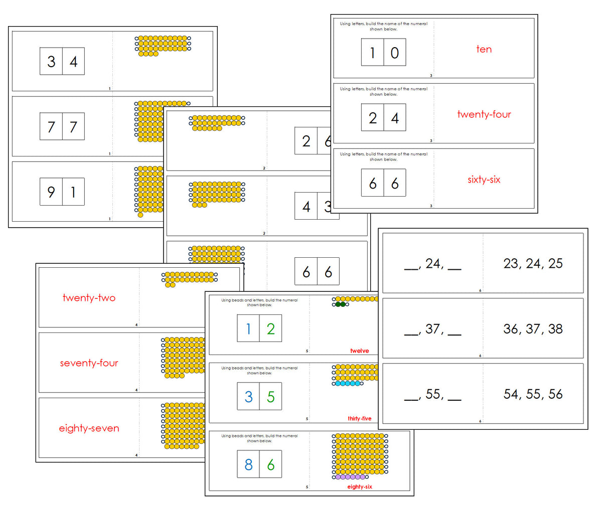Ten Boards & Beads Activity Set - Montessori Digital Download ...