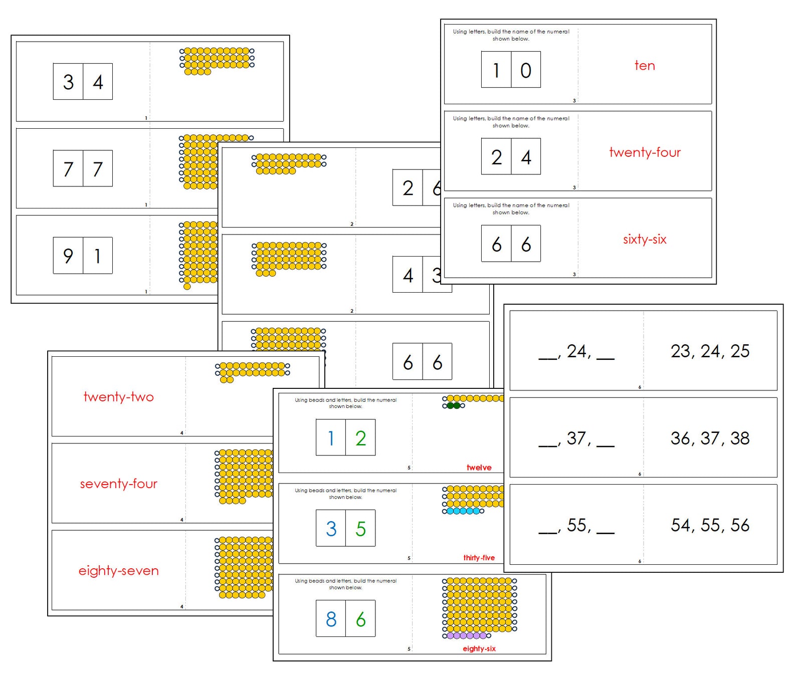 Ten Boards & Beads Activity Set - Montessori Print Shop