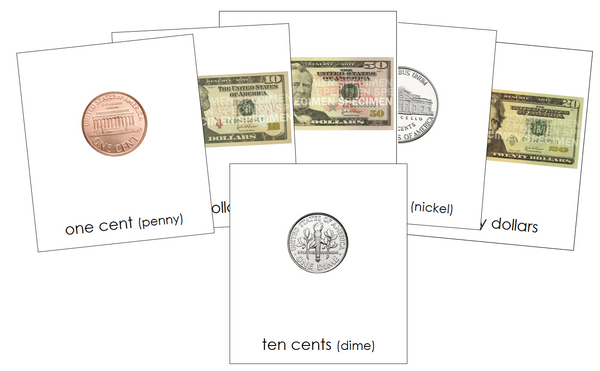 U.S. Currency 3-Part Cards - Montessori Print Shop Digital Download