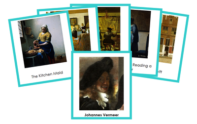 Johannes Vermeer Art Cards (color-coded) by Montessori Print Shop