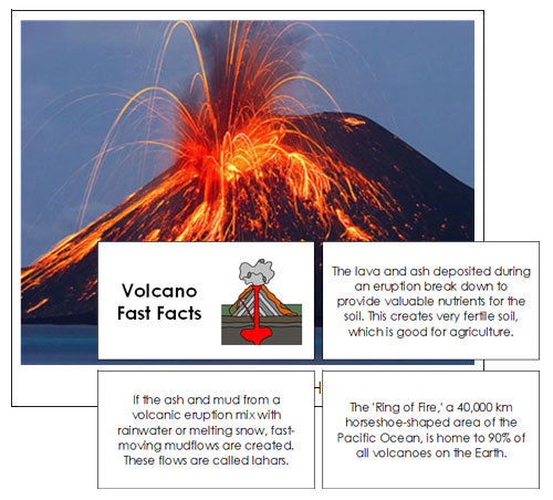 Volcano Fast Fact Cards - Montessori Print Shop