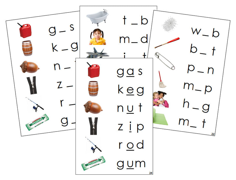 Vowel Sound Cards Step 1 (photos) - Montessori Print Shop Digital Download