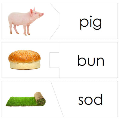 Phonetic Words & Picture Puzzles (Level 2) - Montessori Print Shop