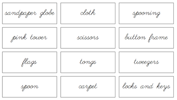 Montessori Environment Labels (Cursive) - Montessori Print Shop Digital ...