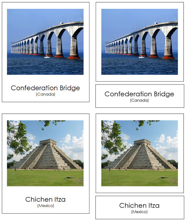 North American Landmark Cards - Montessori Print Shop