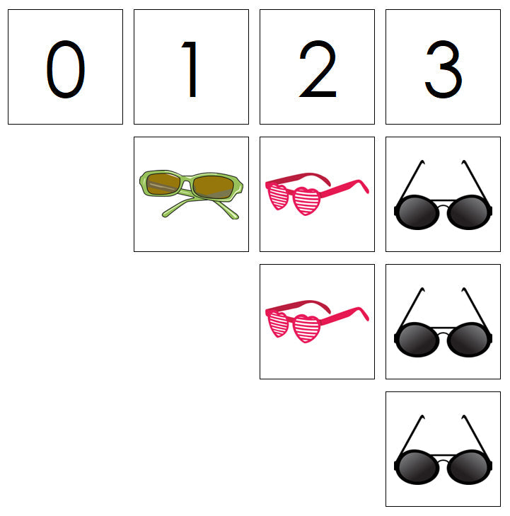 Number Cards & Glasses Counters - Montessori Print Shop