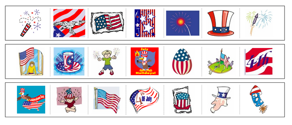 US 4th of July Cutting Work - Montessori Print Shop