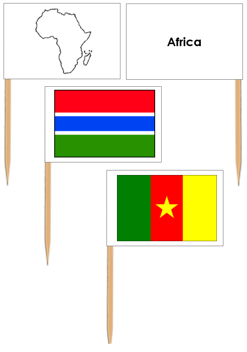 Flags of Africa (Pin Flags) - Montessori Print Shop Digital Download