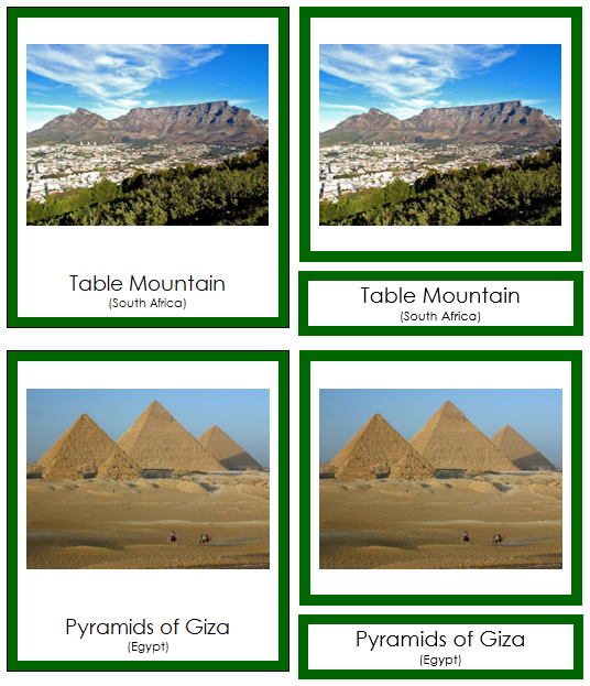 World Landmarks Bundle (color borders) - Montessori Print Shop