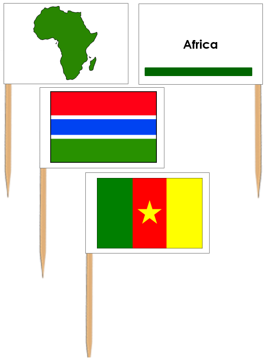 Flags of Africa (Pin Flags) - Montessori Print Shop Digital Download
