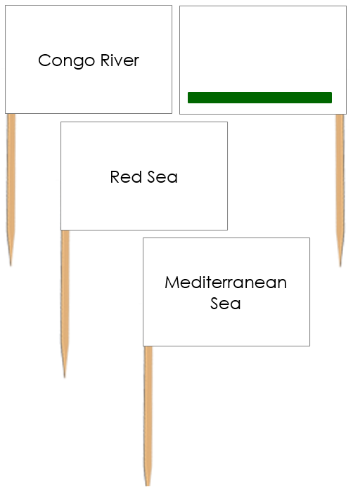 African Waterways: Pin Flags - Montessori Print Shop