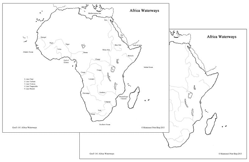 African Waterways Map - Montessori Print Shop
