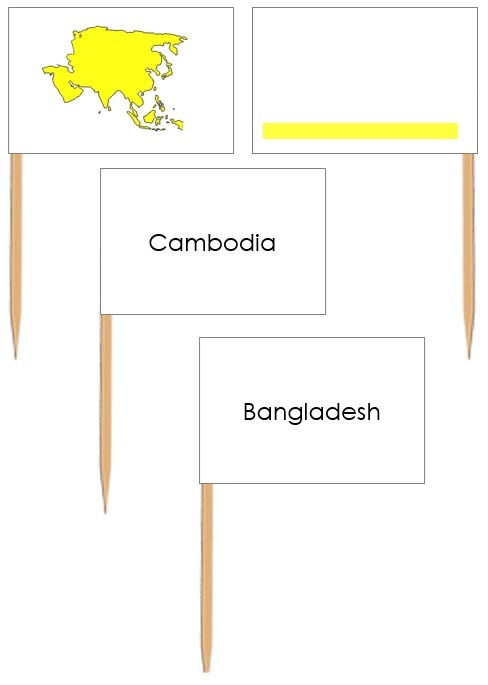 Printable Asia Continent Cards & Maps - Montessori Print Shop
