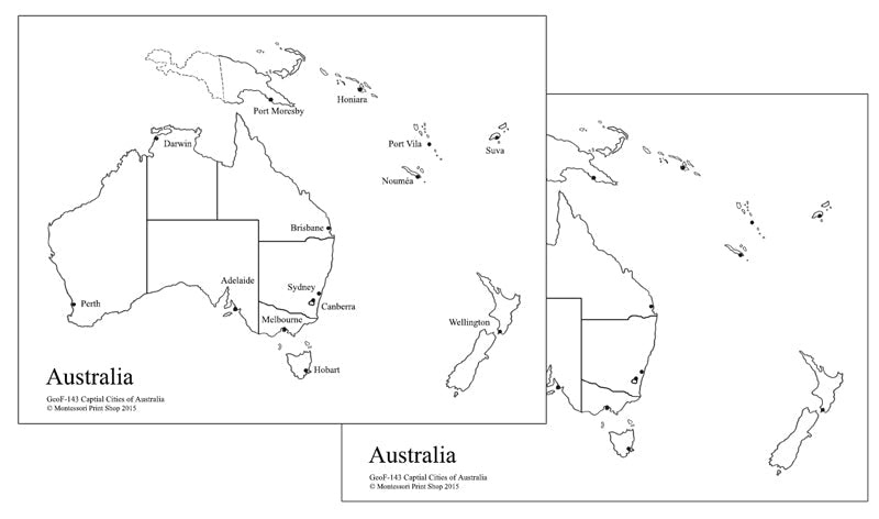 Capital Cities of Australia Map - Montessori Digital Download ...
