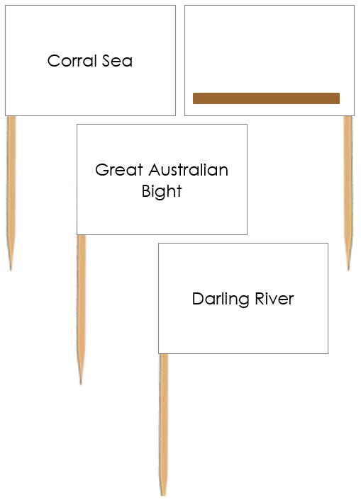 Australian Waterway Pin Flags - Montessori Print Shop