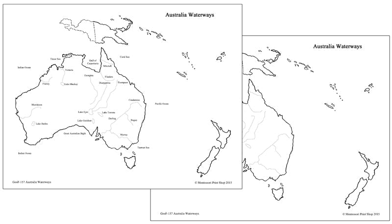 Australian Waterways Map - Montessori Print Shop