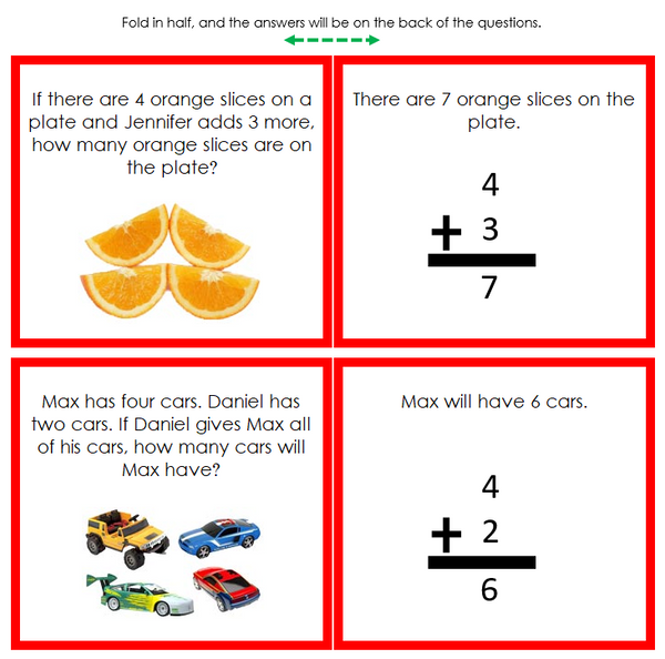 Addition Word Problems (color-coded) - Montessori Print Shop