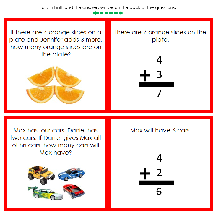 Addition Word Problems (color-coded) - Montessori Print Shop