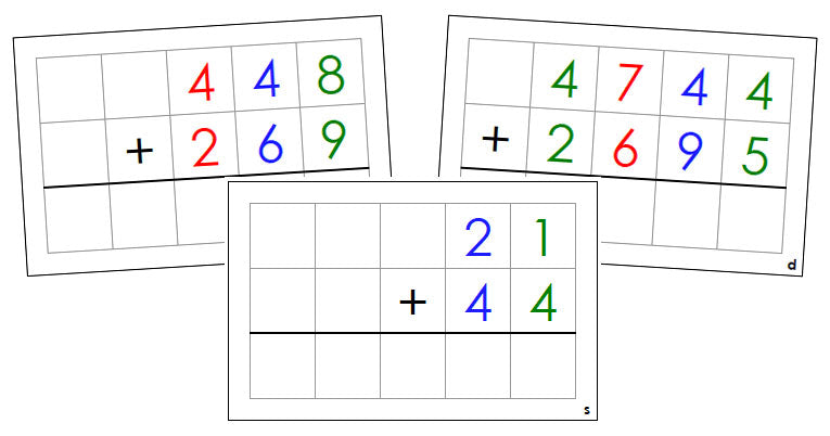 Montessori Multiplication Equation Slips (color-coded) - Montessori ...