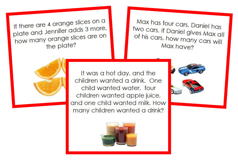 Addition Word Problems (color-coded) - Montessori Print Shop