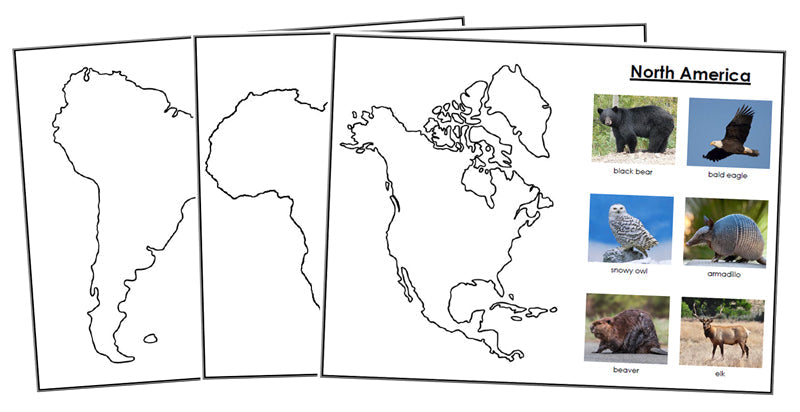 Animals of the Continents - Montessori Print Shop Digital Download