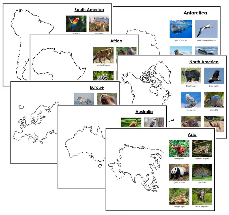 Animals of the Continents - Montessori Print Shop