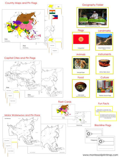 Asia Deluxe Continent Bundle - Montessori Print Shop Digital Download