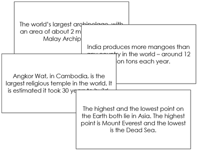 Asia Fun Facts - Montessori Print Shop Digital Download