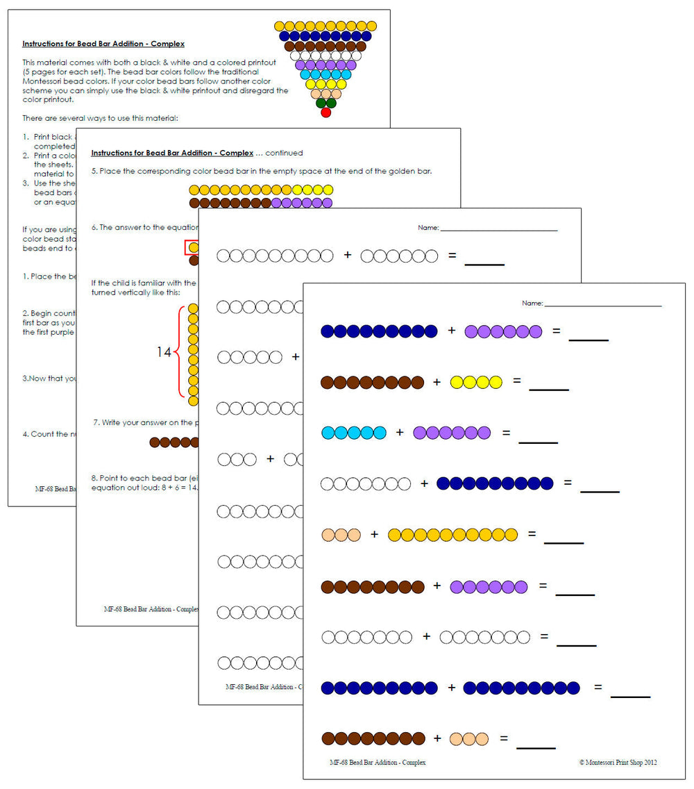 Bead Bar Addition (Complex) - Montessori Print Shop Digital Download