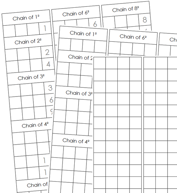 Montessori Bead Chain Notation Paper - Montessori Print Shop