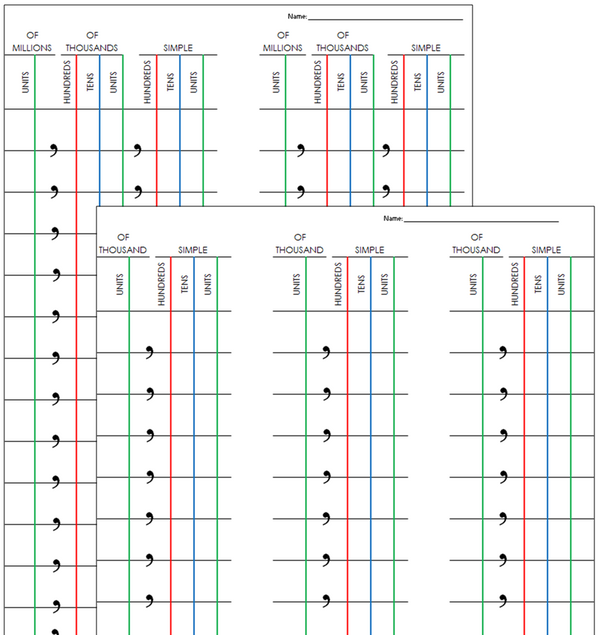 Montessori Bead Frame Paper - Montessori Print Shop