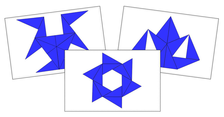 Blue Constructive Triangles Design Cards Set 1 - Montessori Print Shop