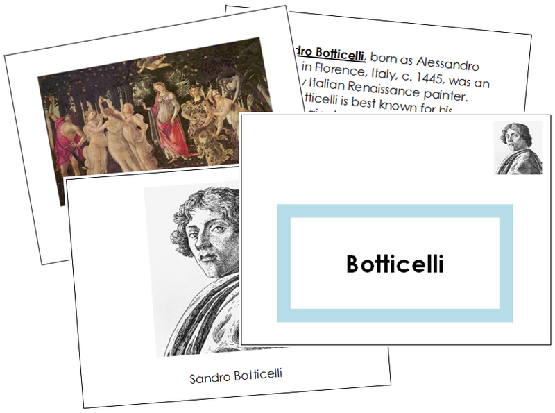 Sandro Botticelli Art Book (color-coded) - Montessori Print Shop ...