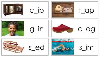 CCVC Missing Consonant Cards - Montessori Print Shop Digital Download