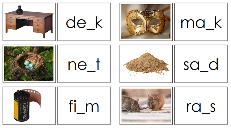 CVCC Missing Consonant Cards - Montessori Print Shop Digital Download