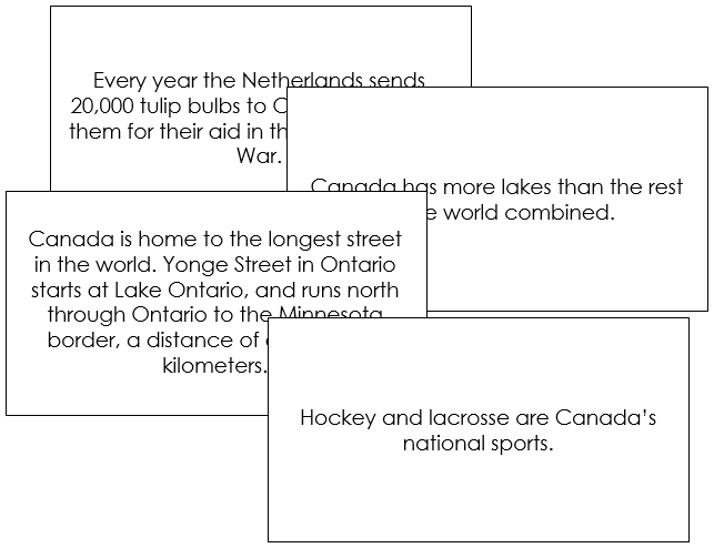 Canada Fun Fact Cards - Montessori Print Shop