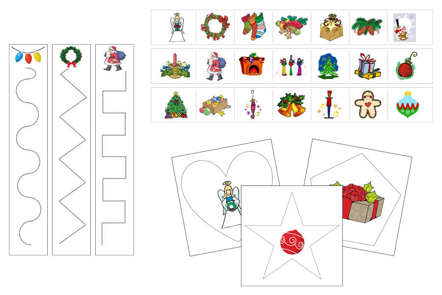 Christmas Cutting Work - Montessori Print Shop
