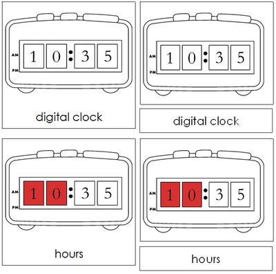 Clock Nomenclature Cards - Montessori Print Shop