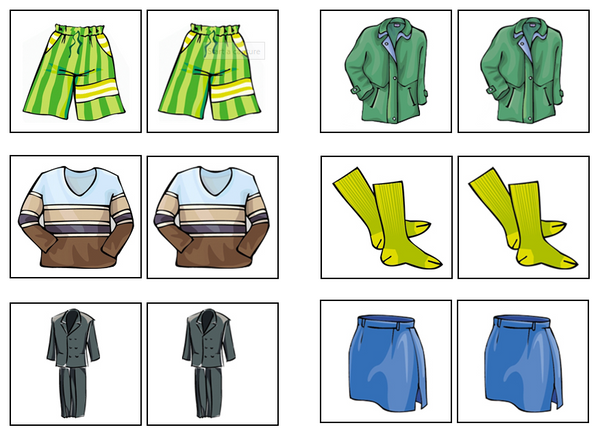 Clothing Match-Up & Memory Game - Montessori Print Shop