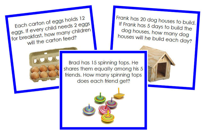 Division Word Problems (color-coded) - Montessori Print Shop Digital ...