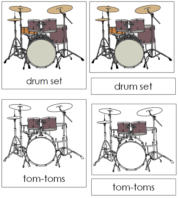 Drum Set Nomenclature Cards - Montessori Print Shop