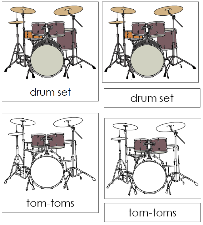 Drum Set Nomenclature Cards - Montessori Print Shop