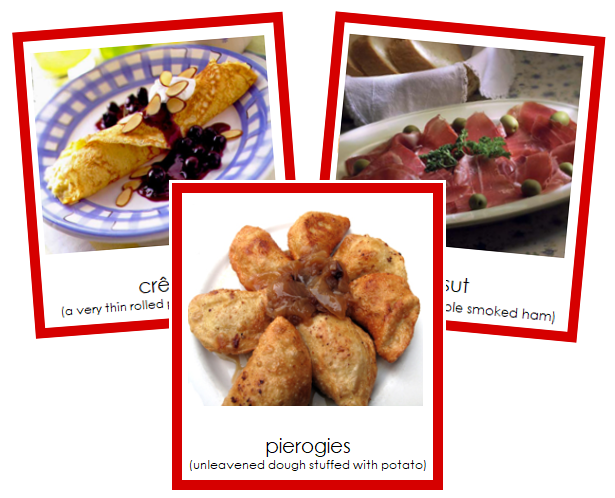 European Food (color-coded) - Montessori Print Shop