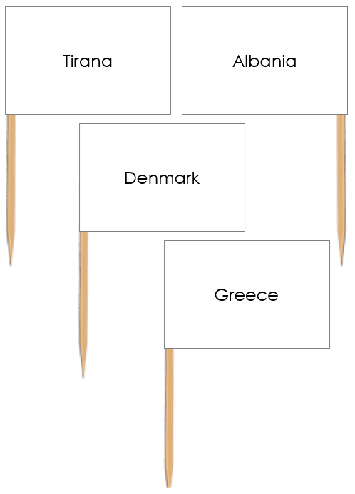 European Capital City Pin Flags - Montessori Print Shop