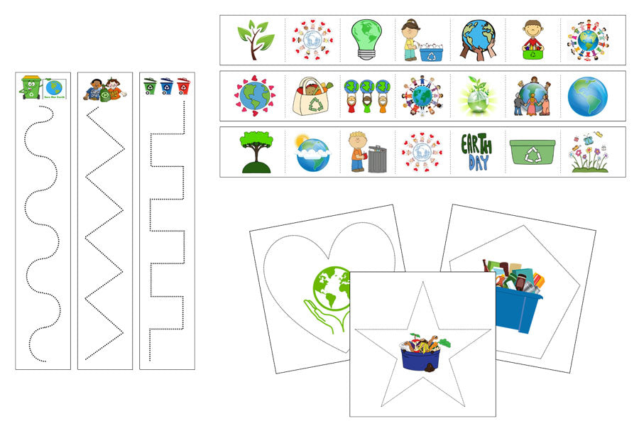 Earth Day Cutting Work - Montessori Print Shop Digital Download