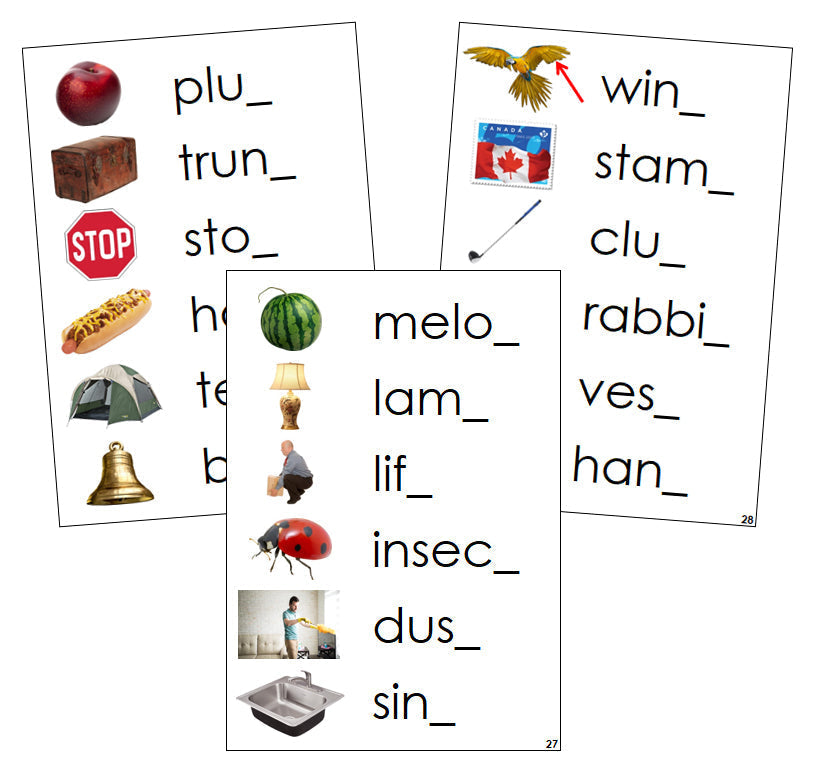 Ending Sound Cards Step 2 (photos) - Montessori Print Shop