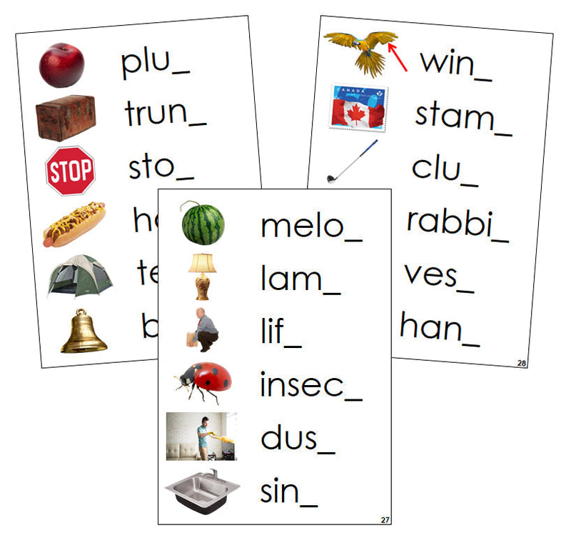 Ending Sound Cards Step 2 (photos) - Montessori Print Shop