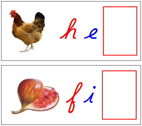 Montessori Moveable Alphabet Ending Sound Cards (cursive) - Red/Blue ...