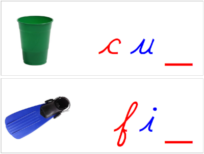 Montessori Moveable Alphabet Ending Sound Cards (wood-cursive) - Red ...